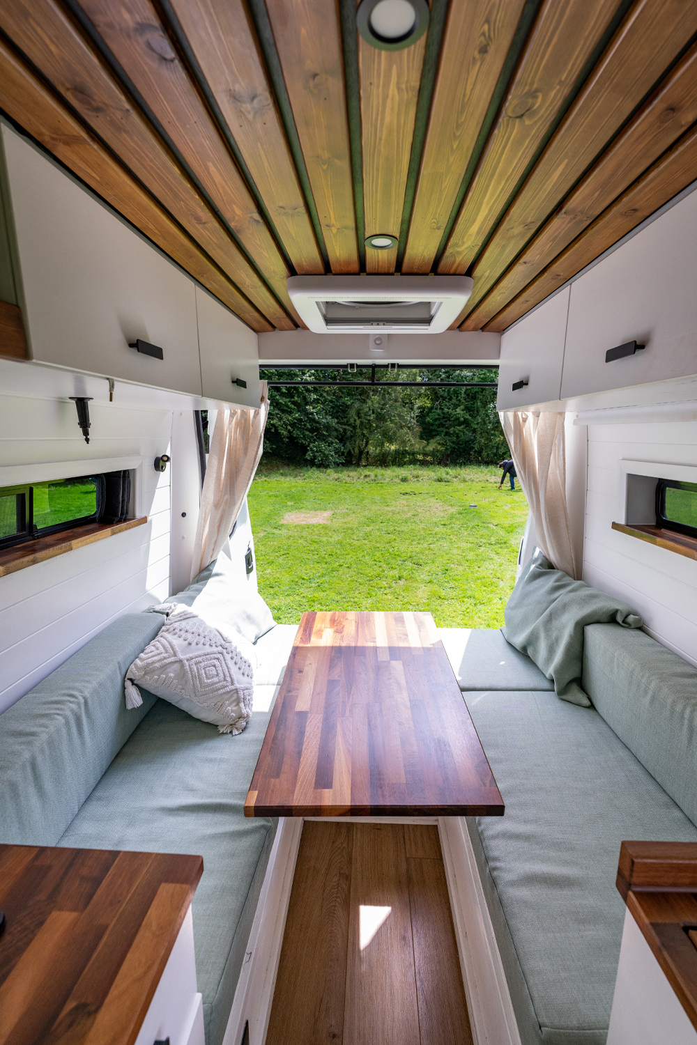 Fixed bed vs dinette van conversion layouts - The Road Two Spoons